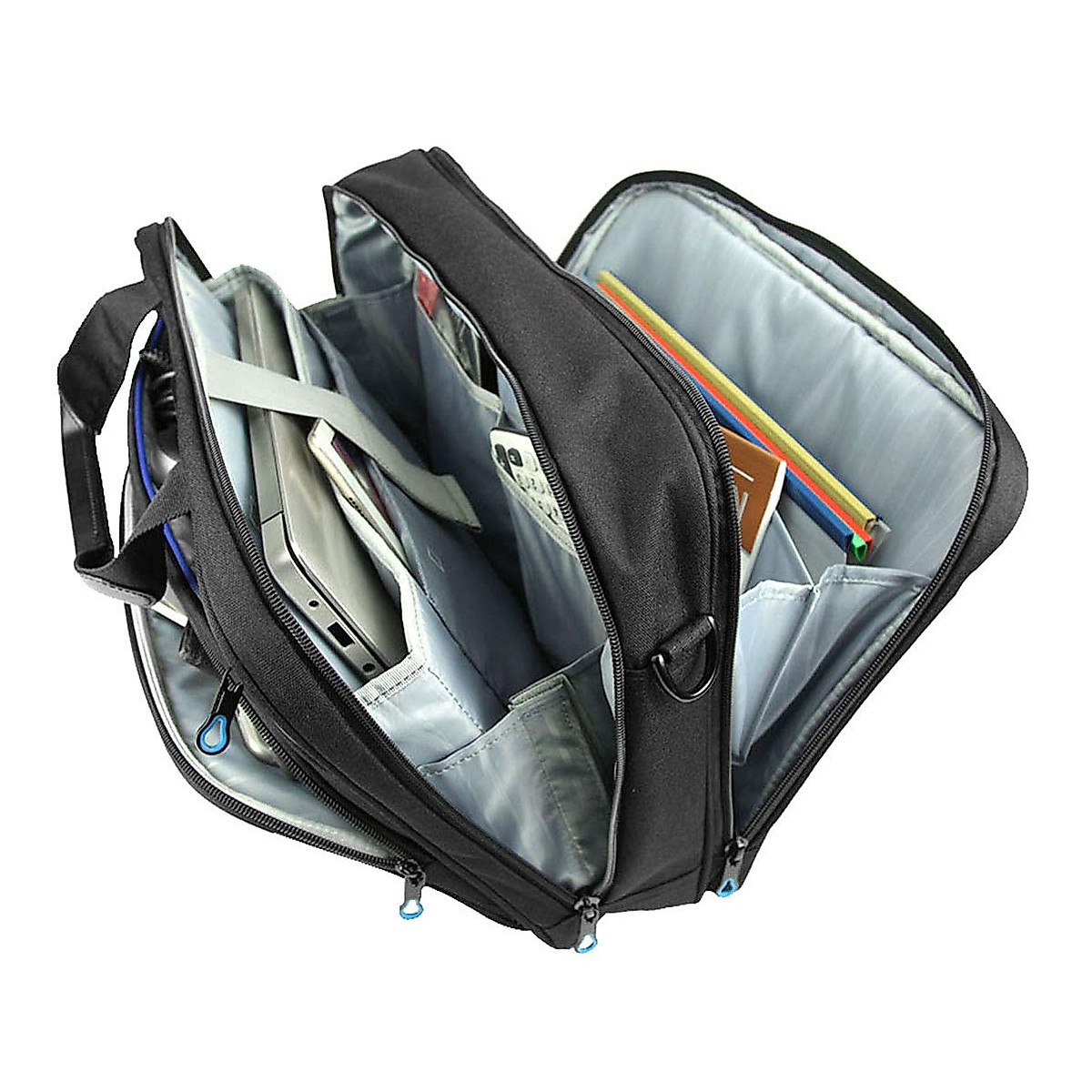 KROSER Laptop Bag 15.6 Inch Laptop Briefcase Laptop Messenger Bag Water Repellent Computer Case Laptop Shoulder Bag Durable Tablet Sleeve with RFID Pockets for Business/College/Women/Men-Black/Blue