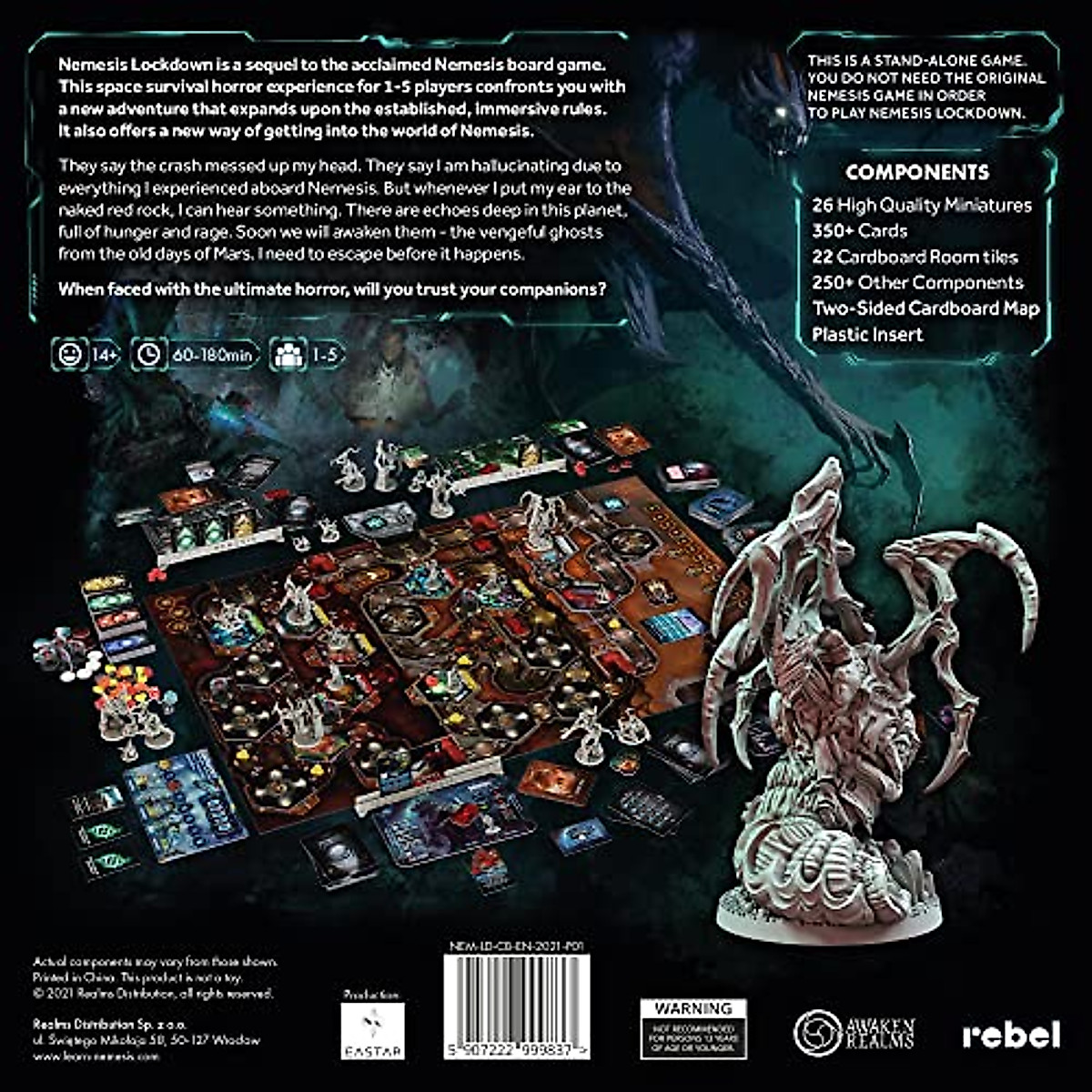 Nemesis Lockdown Board Game - Sci-Fi Horror Game, Tabletop Miniatures Strategy Game, Cooperative Adventure Game for Kids & Adults, Ages 14+, 1-5 Players, 90-180 Min Playtime, Made by Rebel Studio