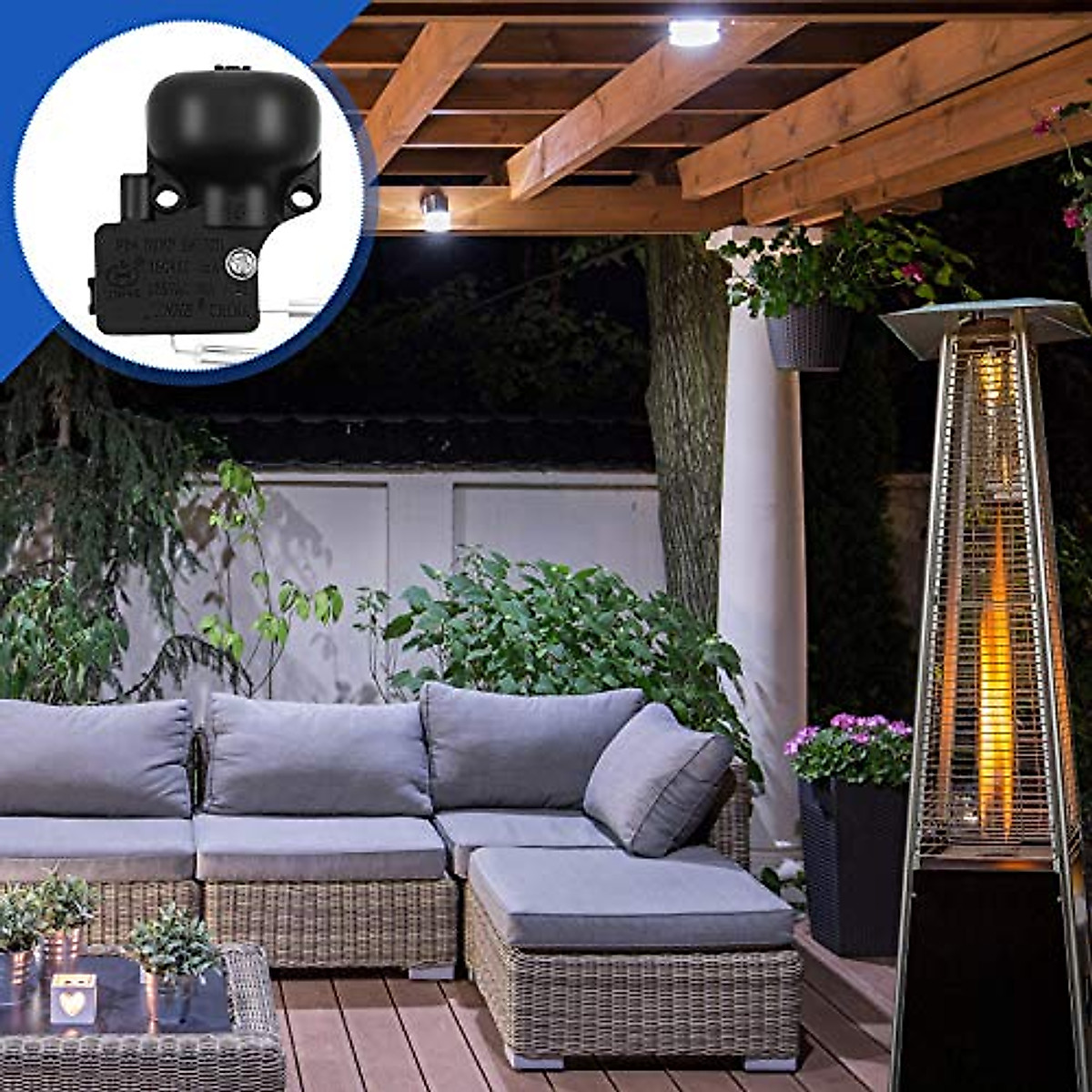 Patio Heater Repair Replacement Kit Thermocouple Part and FD4 Dump Switch for Room Garden Outdoor Heater Accessories (1 Piece)