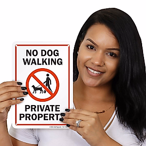 SmartSign S2-0417-PL-10 "No Dog Walking - Private Property" Sign | 7" x 10" Plastic