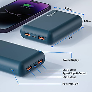 DOACE Portable Charger 20000mAh 5V/3A Power Bank with 18W Fast Charging for Heated Vest, Heated Jacket, Heated Pants, Outputs/Input Charger PD 22.5W Type-C for iPhone 13 Series, Samsung, Pad Mini