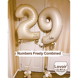40 Inch Caramel Number 3 Balloon Large Size Jumbo Digit Mylar Foil Retro Apricot Beige Helium Balloons for Birthday Party Celebration Decorations Graduation Anniversary Baby Shower Photo Shoot