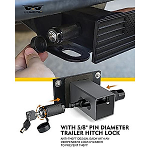 LUMENIX Aluminum Tow Trailer Hitch Cover Heavy Duty 2" Inch Receivers Plug Covers w/Locks, Black USA American U.S. Flag Metal Emblem Guard Compatible with Pickup Trucks Ford Toyota SUV