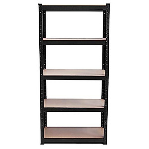5-Tier Adjustable Garage Shelving Unit, Heavy Duty Storage Shelves, Metal Steel Organizer Rack for Warehouse Basement Kitchen Living Room, 30 x 70 x 150cm