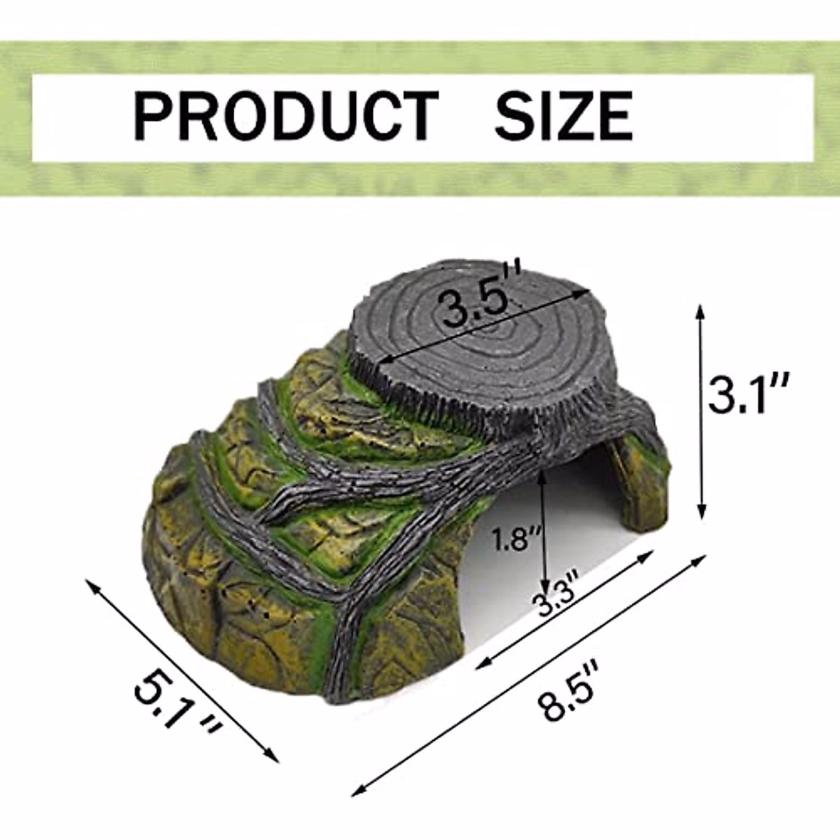 Hamiledyi Reptile Hideout Cave,Resin Simulation Rock Hideout Terrarium Habitat Decortion for Lizards Geckos Chameleons Frogs Turtles Snakes