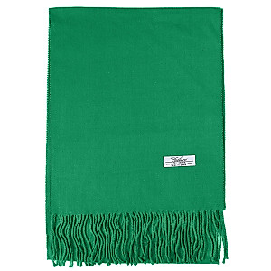 Falari Men Women Unisex Cashmere Feel Scarf 78" X 12" Solid Color Kelly Green A19-22