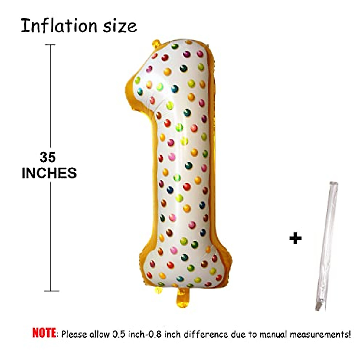 Sweet One Number Balloons Donut Birthday Party Decorations 40 IN Sprinkle Balloon 1st Candyland Donut Grow Up Party Supplies 1 Balloon for First Birthday Candy Balloons