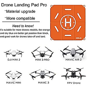 STARTRC Drone Landing Pad Pro, Universal Waterproof Portable Fast-Foldable Helipad for DJI Mini 2 SE/Air 2S/Mini 2/Mini 3 Pro/Mavic 3/Mavic 2/Holy Stone/FPV Drone/DJI Avata/RC Quadcopters (20-inch)