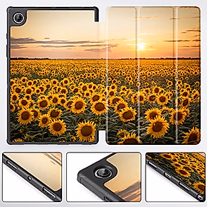 May Chen Case for Samsung Galaxy Tab A8 10.5 Inch 2022 Release, Auto Wake/Sleep Slim PU Lightweight Trifold Stand Folio Cover for Samsung Galaxy Tab A8 Tablet [SM-X200/X205/X207], Sunflower