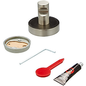 tesa Powerbutton Premium Self-Adhesive Hook - Round Matt-Chrome-Plated Metal Hook - Bathroom Towel Holder - Max Load 8 Kg