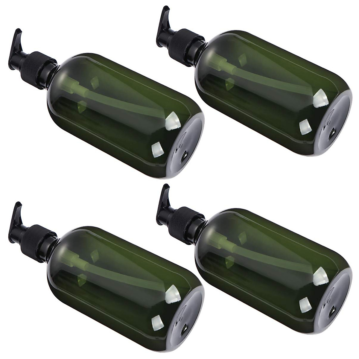 Cabilock Empty Soap Bottles Travel Shampoo Bottles 4Pcs Empty Plastic Cylinder Lotion Bottles Dispenser Refillable Jar for Body Wash Massage Lotion Travel 500ML (Green) Travel Lotion