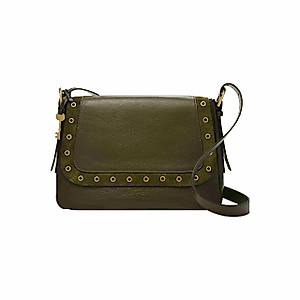 Fossil Women's Harper Eco-Leather Large Flap Crossbody Purse Handbag, Green Moss (Model: ZB1569376)