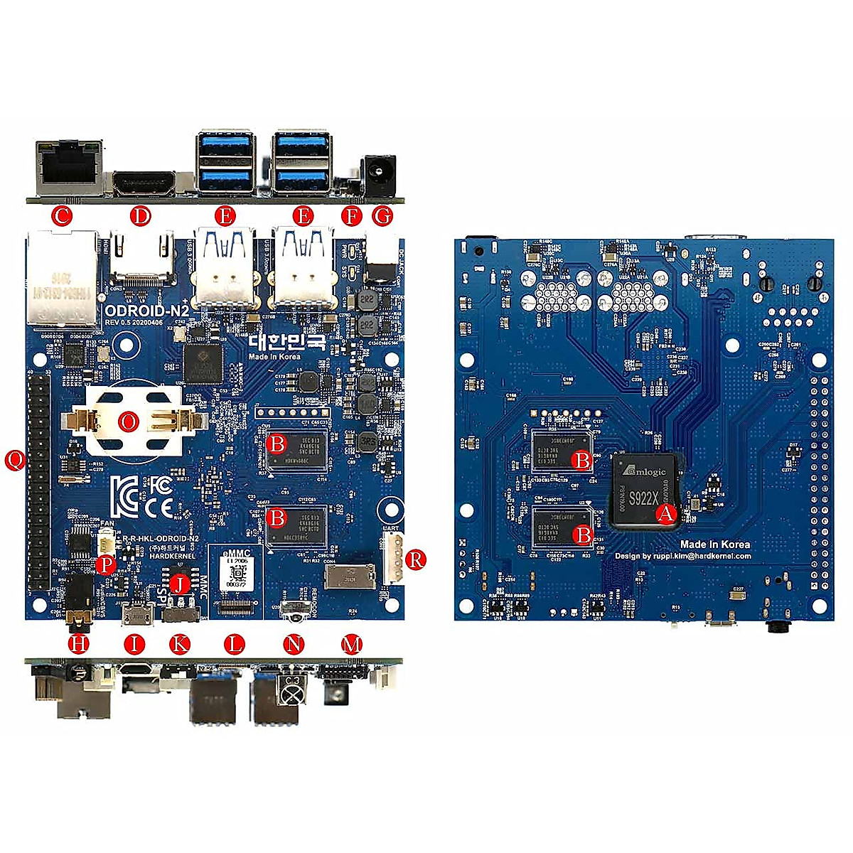 ODROID N2+ Single Board Computer (SBC) (4GB) with Power Supply