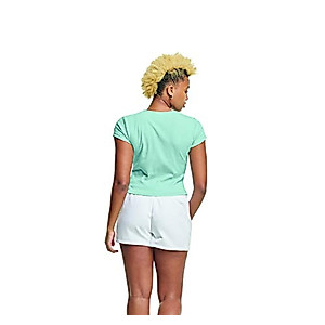 Champion Women's 4' Lightweight Fleece Boyfriend Short, VINTAGE DYE WILDFLOWER PALE BL, LARGE