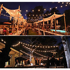 SNOMYRS Solar String Lights Outdoor 50Led 22.9Ft Patio Lights, Waterproof Solar Crystal Decor Ball Light with 8 Lighting Modes for Garden Patio Home Porch Wedding Party Decor (Warm White