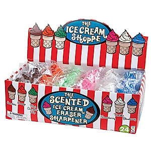 Raymond Geddes Ice Cream Shoppe Scented Erasers For Kids & Sharpener (Pack of 24)