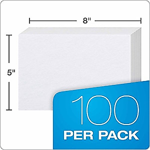 Oxford 50EE Blank Index Cards, 5" x 8", White, 500 Cards (5 Packs of 100) (50)