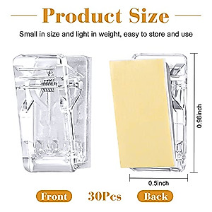 30 Pieces Self-Adhesive Clips Wall Tapestry Clips Sticky Clips Plastic Photo Clips Small Hanging Spring Clips for Poster Photo Wall Teacher Student Home Applications (Clear)