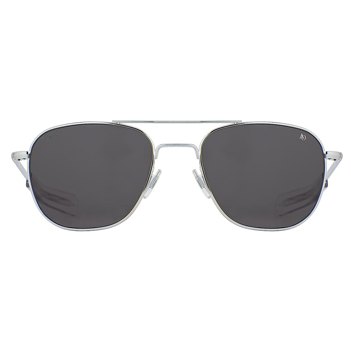 AO Original Pilot Sunglasses - Silver - True Color Gray SkyMaster Glass Lenses - Bayonet Temple - Polarized - 52-20-140