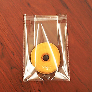 4 x 5-inch Crystal Clear Resealable Cello Cellophane Bags for Candy Cookies Cards Gifts Crafts, Pack of 100