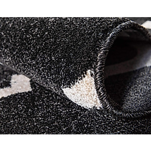 Unique Loom Trellis Collection Area Rug - Philadelphia (5' 1" x 8' Rectangle Black/Beige)