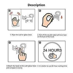 DPOWERFUL 3 Pcs Towel Hook Self-Adhesive Bath Robe Hook 2 Hooks Creative Cat Deco Wall Hooks Stainless Steel Towel Rack Coat Hooks for Bathroom Kitchen