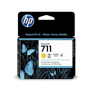 HP 711 Yellow 29-ml Genuine Ink Cartridge (CZ132A) for DesignJet T530, T525, T520, T130, T125, T120 & T100 Large Format Plotter Printers