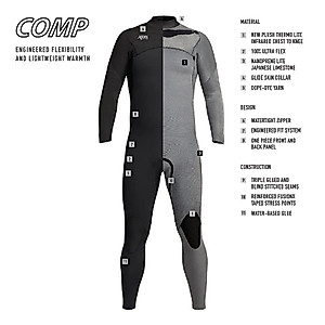 XCEL Men's Comp 4/3mm Fullsuit (Black, X-Large)