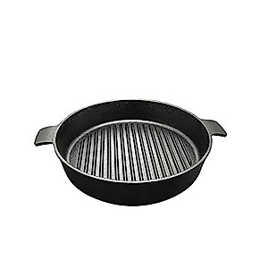 SDGH Thick Striped Cast Iron Frying Pans， Steak Grill Frying Pans Uncoated Non-Stick Grill Plate Cooking Roasting Pot