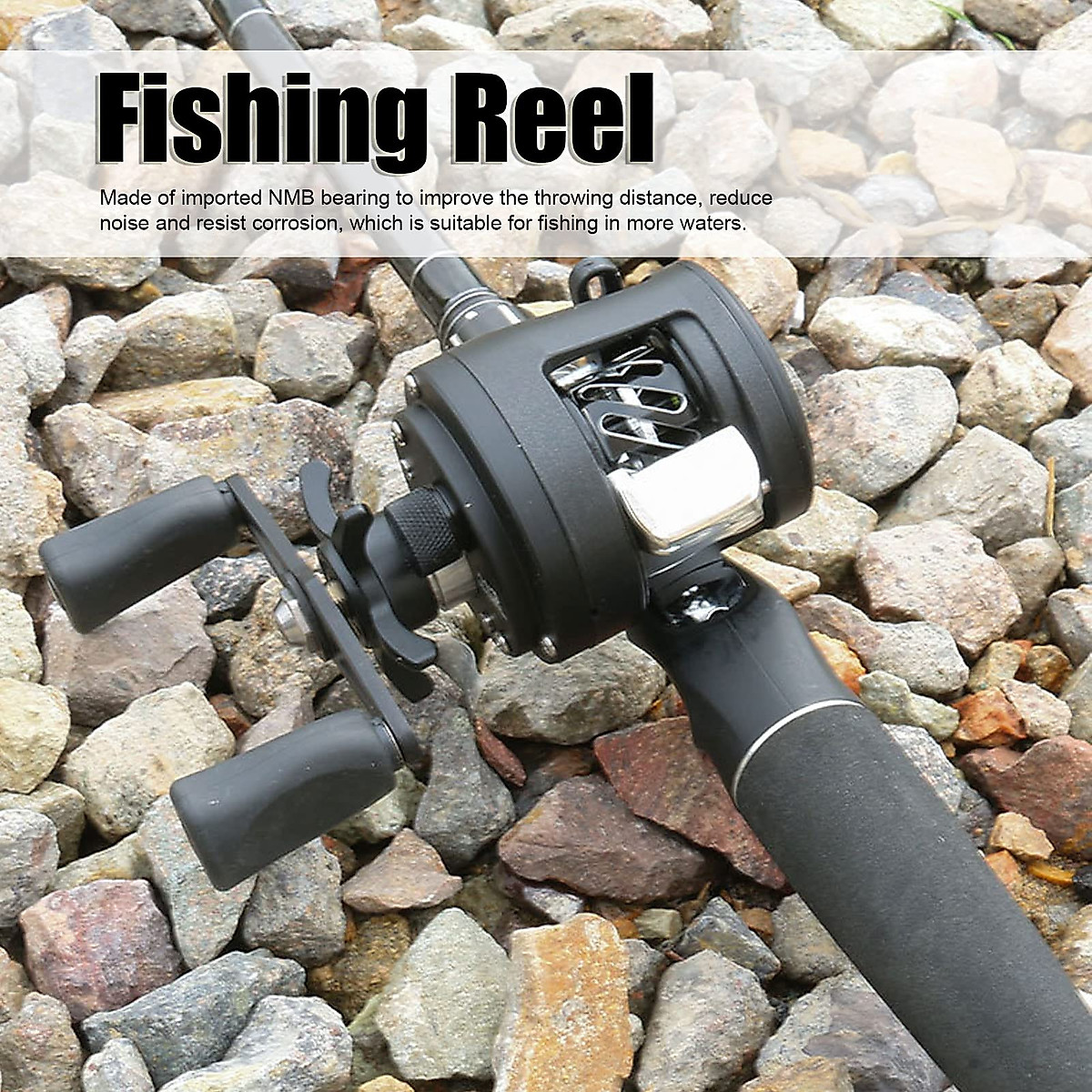 Round Baitcasting Reel, 6.2 : 1 Gear Ratio, Metal Body Lure Fishing Drum Wheel, Bearing, Magnetic Brakes, Micro Object Baitcaster Fishing Reel (DKS50 Right Hand)