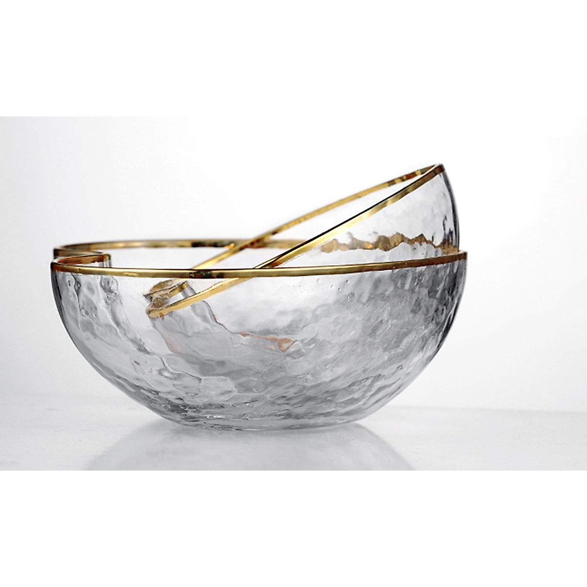 Phnom Penh Glass Bowl Dessert Bird's Nest Salad Bowl Fruit Plate Creative Transparent Heart Shape Breakfast Bowl (15.5 oz)