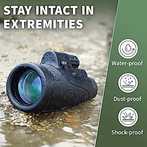 Gosky Titan 12X50 Monocular Telescope with Smartphone Holder - Waterproof Fog-Proof Shockproof Scope BAK-4 Prism FMC for Bird Watching Hunting Camping Traveling Wildlife Scenery