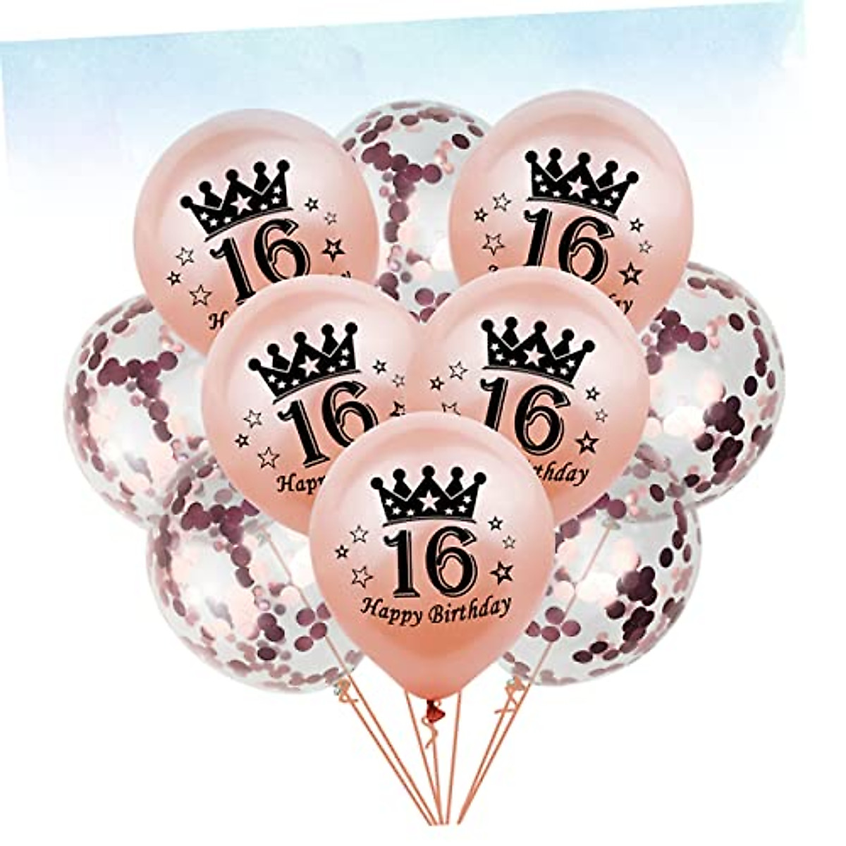 NOLITOY 20pcs 16 confetti balloons party balloons supplies printing balloons number ballons rose gold balloon garland decor birthday balloons latex balloons decorate balloon supplies baby