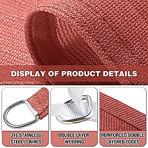 Amagenix Sun Shade Sails Canopy, Rust Red Curved Rectangle Outdoor Shade Canopy 12'X16' Breathable 95% UV Block Canopy for Outdoor Patio Garden Backyard (We Make Custom Size)