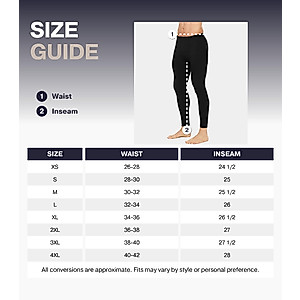 Thermajohn Long Johns for Men, Thermal Underwear for Men Long Underwear Mens Leggings Thermal Pants Men Cold Weather Bottoms (Black, X-Large)