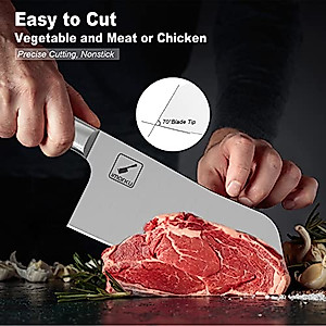imarku Kitchen Knife, 7 Inch Ultra Sharp Butcher Knife - Japanese SUS440A Stainless Steel Cleaver Knife with Ergonomic Handle, Meat Knife for Home, Kitchen, Restaurant - Best Gifts