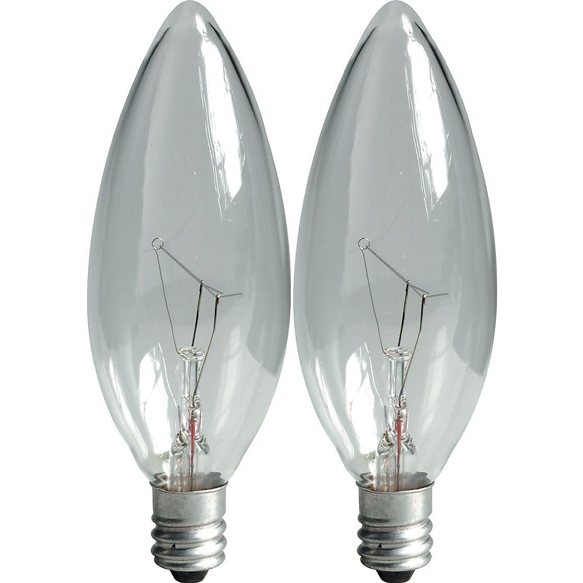 Ge Ceiling Fan Light Bulbs Blunt Tip 40 W 280 Lumens Candelabra 3.19 in. C-7a Clear Carded 2 Pack