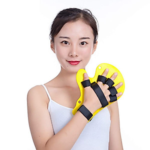 EWINODON Finger Orthotics Fingerboard Training Rehabilitation Device for Hand Dysfunction, Limb Abnormal Tension, Brain Injury Advanced Finger Training Board with Shoulder Belt (Yellow)