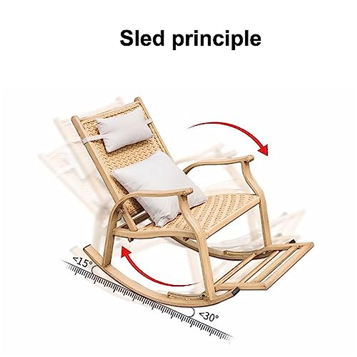 JHKZUDG PE Rattan Rocking Chairs,Patio Rocking Chairs, All-Weather Wicker Rocker Chair with Aluminum Alloy Frame,Garden Rattan Chairs,for Porch Backyard Poolside