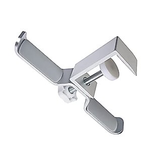 Angoily Silver Headphone Headphones Desk Iron Clamp Office Desktop Under- Under Arm Aluminum Adjustable Dual Premium Design Storage for with Mount Universal Rack All Head Display Fit Hook