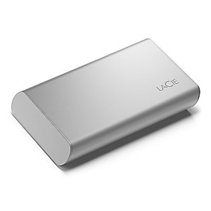 LaCie Portable SSD 2TB External Solid State Drive - USB-C, USB 3.2 Gen 2, speeds up to 1050MB/s, Moon Silver, for Mac PC and iPad, with Rescue Services (STKS2000400)