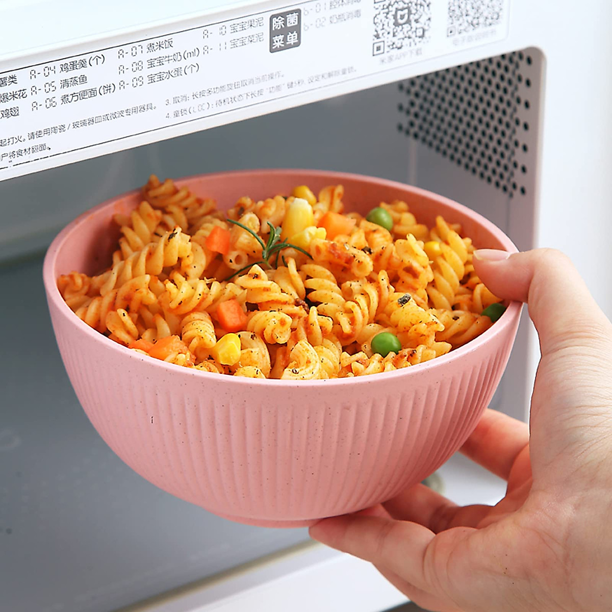 ATRDTO Set of 8,22 OZ Cereal Bowls, Unbreakable Wheat Straw Bowls, Microwave and Dishwasher Safe Reusable Bowls Set, for Ramen, Soup, Salad and more (22oz)