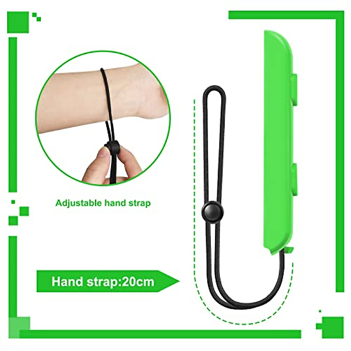 XBERSTAR 1 Pair Portable Controller Carrying Hand Strap Wrist Rope for Switch Video Games (Green)