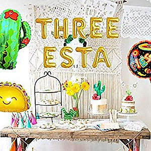 LaVenty Mexican Third Birthday Decoration Three Esta Decorations Three-Esta Birthday Party Decorations 3rd Birthday Fiesta Party Three Year Old Fiesta Birthday Decoration