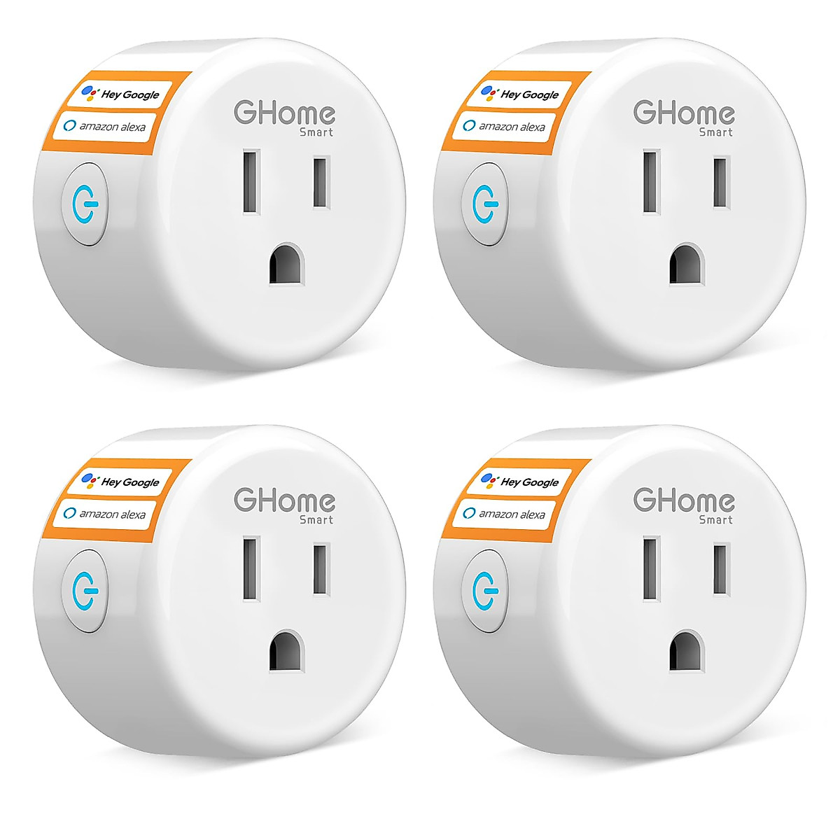 GHome Smart Mini Smart Plug, WiFi Plug Outlet Timer Smart Socket Works with Alexa and Google Home, APP Control, No Hub Required, ETL FCC Listed, 2.4GHz WiFi Only