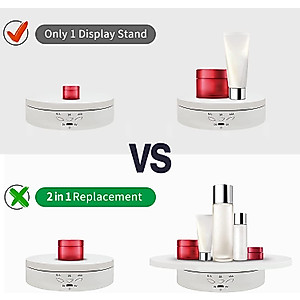ZLMONDEE 2 In 1 Spinning Rotating Display Stand with Large 8.66 Inch Replacement Cover for Rotating Platform Photography Turntable (White)