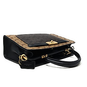 COACH Women's Lane Carryall (Blocked Signature Canvas - Khaki - Brown Multi)