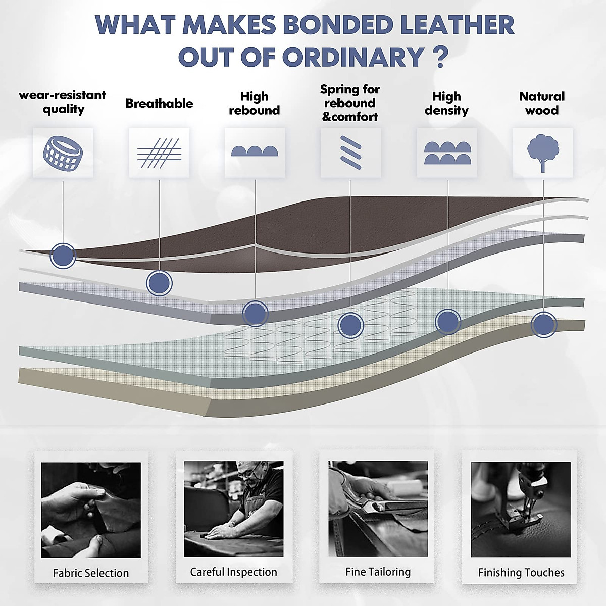 Executive Office Chair High Back-Ergonomic Desk Chair Bonded Leather Computer Chair with Flip-up Arms, Adjustable Tilt Tension, Padded Armrests, Swivel Rolling Home Office Desk Chair-Brown, 300lbs