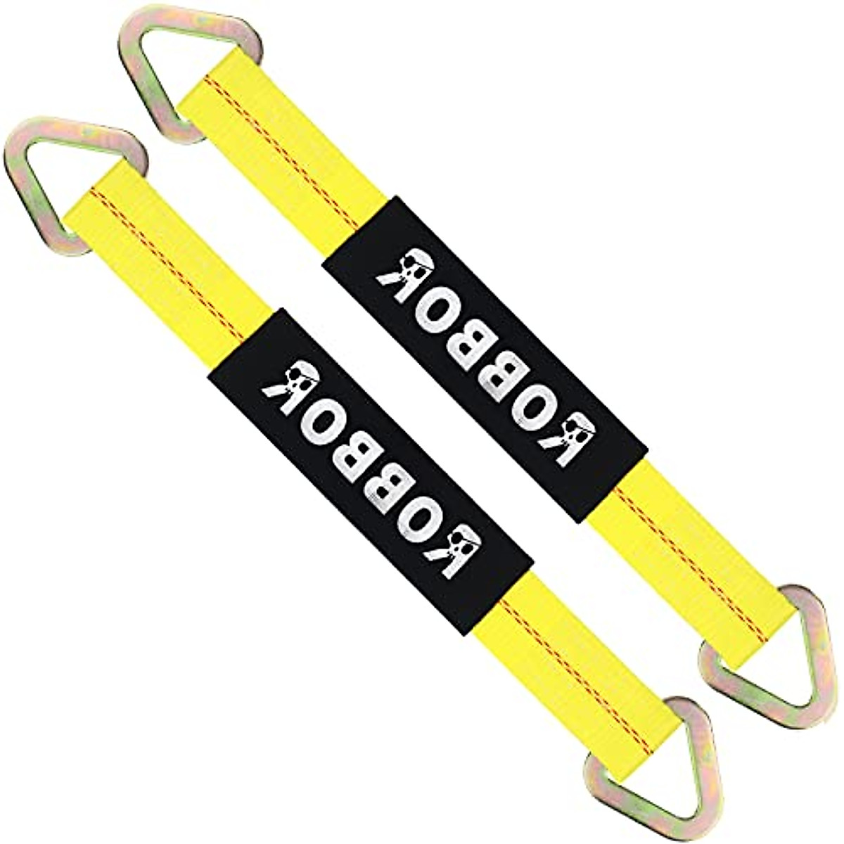 Robbor Axle Strap with D-Ring and Protective Sleeve 36 in. x 2 in Axle Tie Down Straps Offer 3333 Lb. Capacity (WLL) 10,000 Breaking Strength Heavy Duty Car Axle Tow Straps
