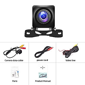 Podofo HD Universal AHD Backup Camera 720P Ultra HD Night Version Waterproof Reverse Camera, 158° Wide View Angel Auto Rear View Camera for Universal Cars Android Car Stereo (P Format) DC 9-15V